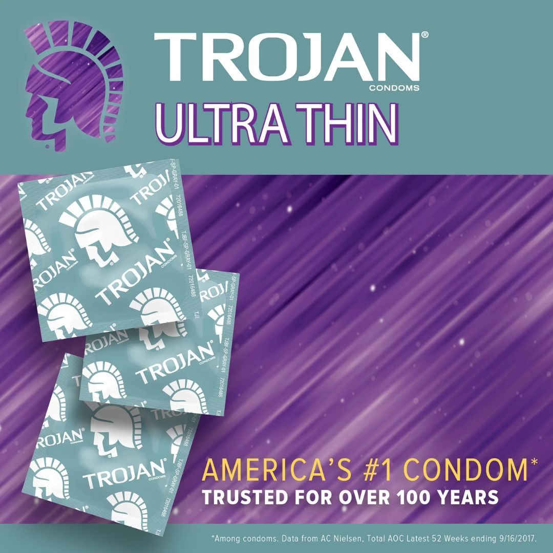 Condoms Studded Trojan Ultra Thin Ultra Sensitivity Lubricated Condoms ...