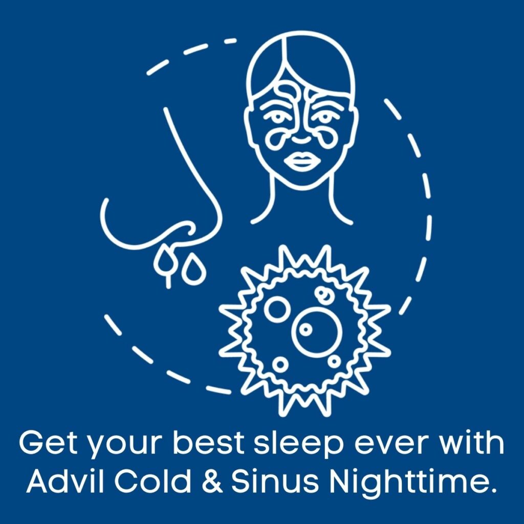 Buy Advil Cold and Sinus Nighttime Caplets for Nighttime Cold and Sinus ...