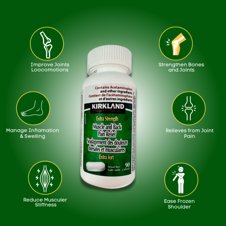 Buy Kirkland Muscle and Back Pain Relief Platinum Caplets With Extra ...