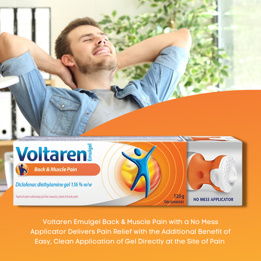 Voltaren Emulgel Back & Muscle Pain | No Mess Applicator - Pharmacy 24