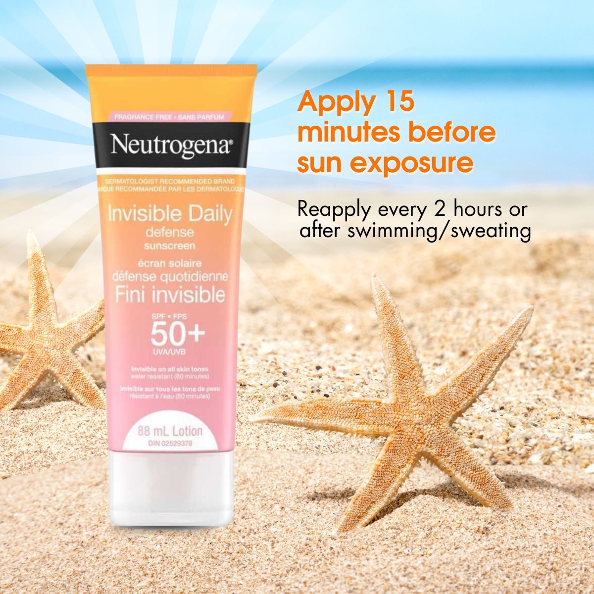 Buy Neutrogena Invisible Daily Protection Sunscreen Lotion SPF 50+